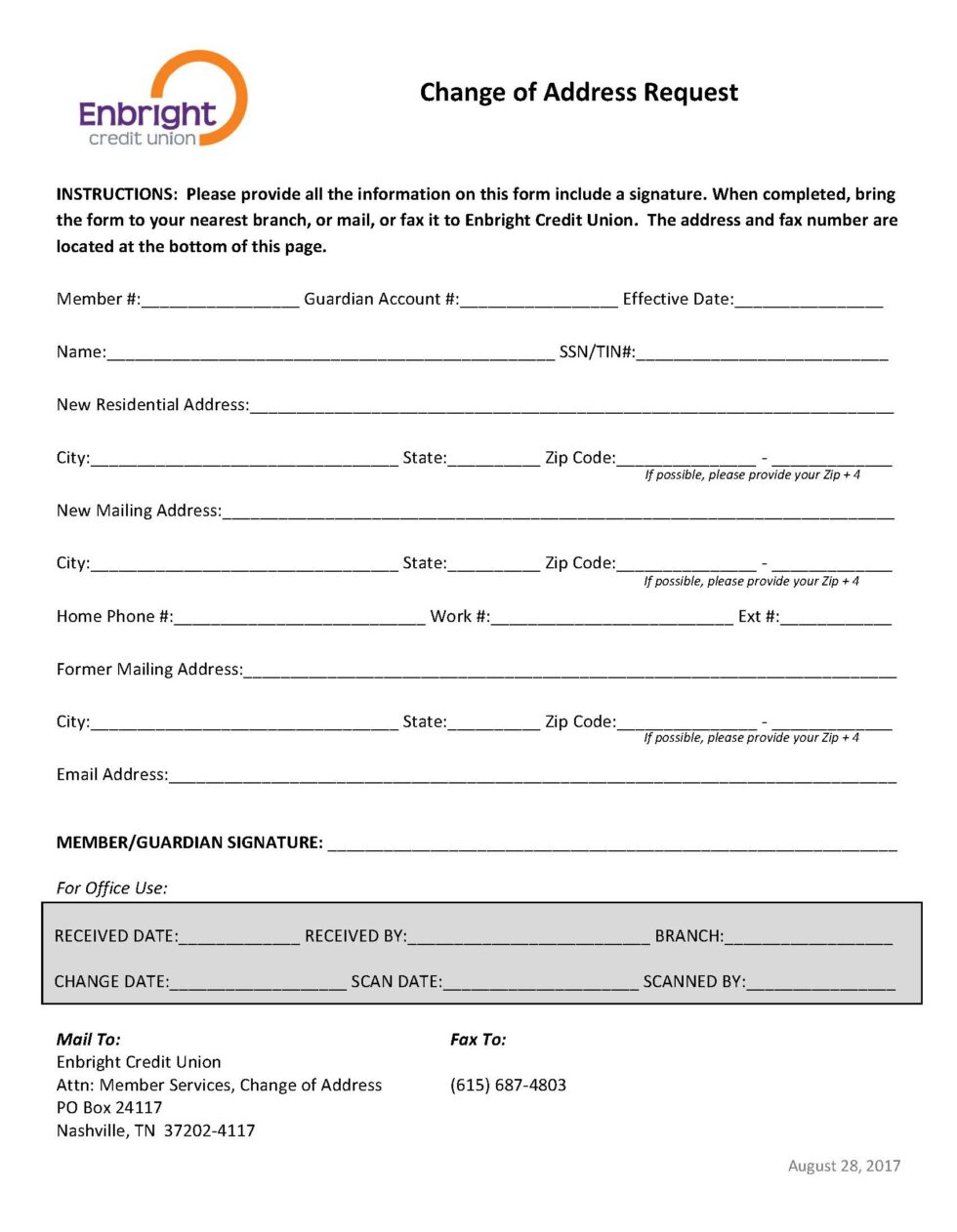 Downloadable Forms - Enbright Credit Union