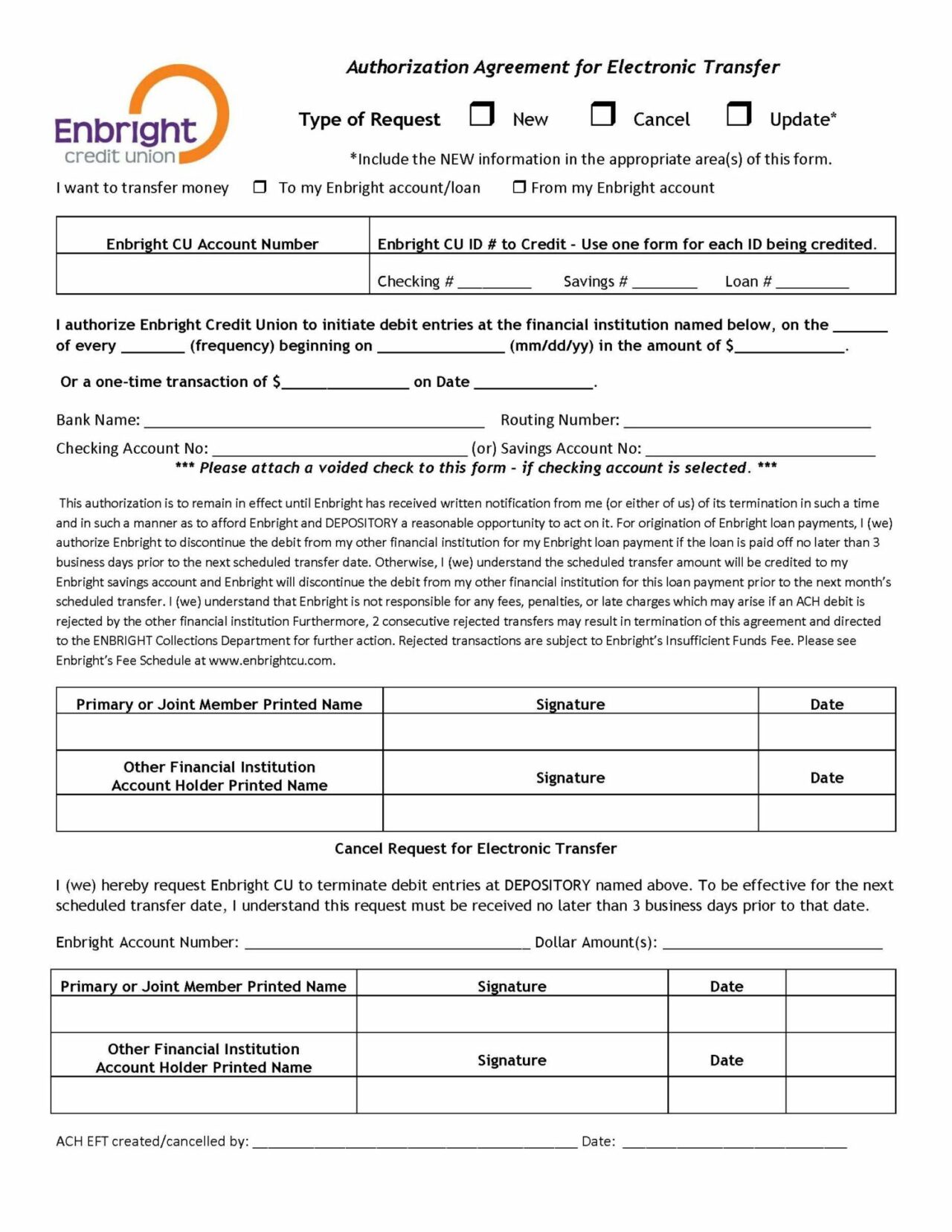 Downloadable Forms - Enbright Credit Union