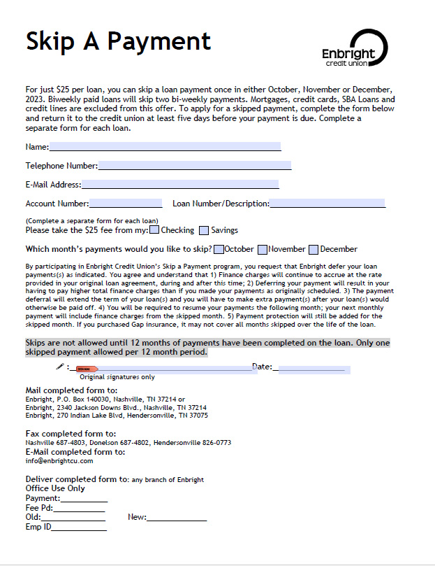Downloadable Forms - Enbright Credit Union